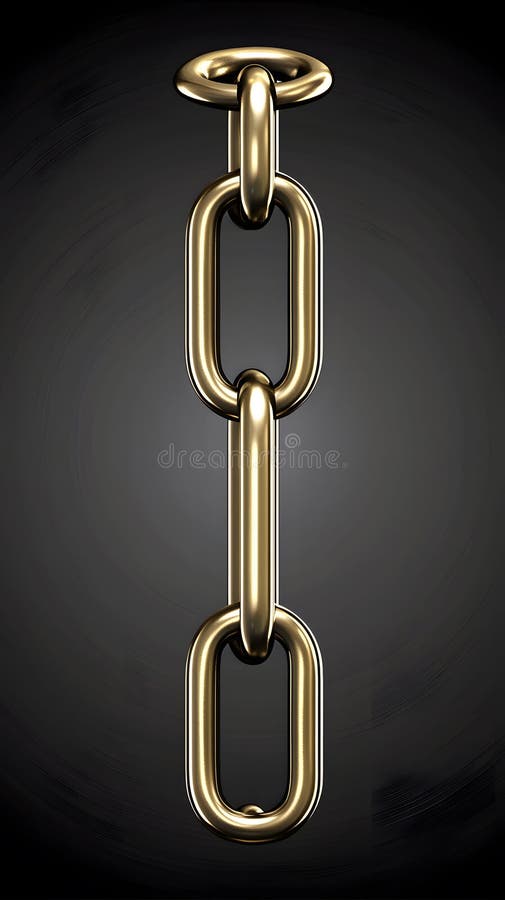 Gold Chain Link Isolated on Dark Background Stock Illustration ...