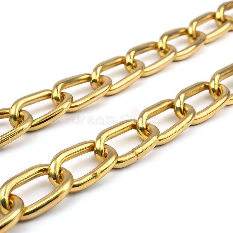 Gold Chain Links Isolated on White Background Stock Illustration ...