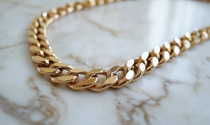 A Gold Chain Necklace with a Gold Clasp Stock Illustration ...