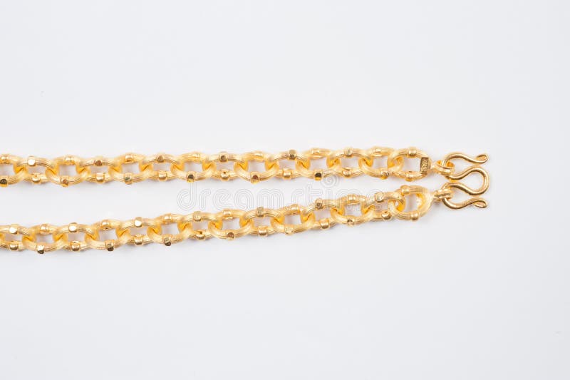 Gold Chain Necklace Isolated on White Background Stock Photo - Image of ...