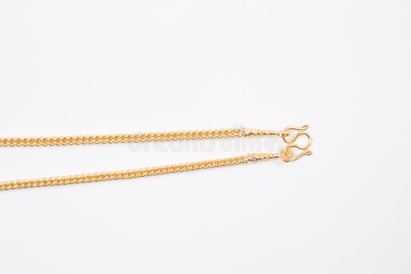 Gold Chain Necklace Isolated on White Background Stock Photo - Image of ...