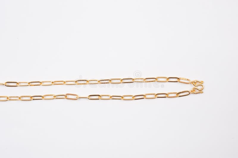 Gold Chain Necklace Isolated on White Background Stock Photo - Image of ...