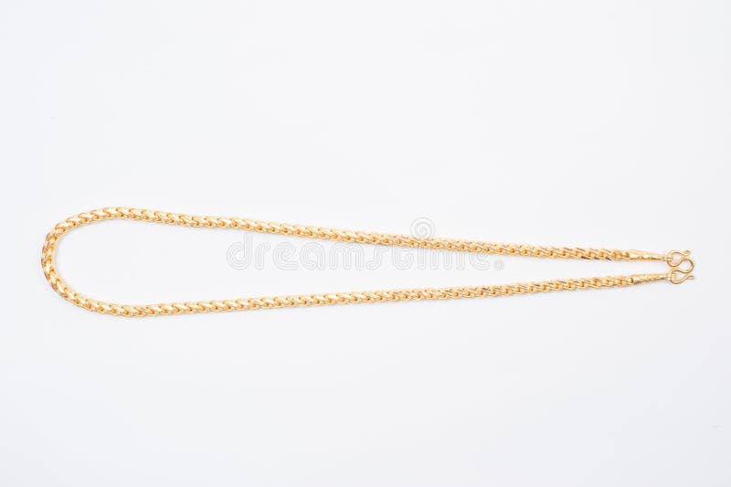 Gold Chain Necklace Isolated on White Background Stock Photo - Image of ...