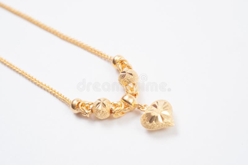 Gold Chain Necklace Isolated on White Background Stock Photo - Image of ...