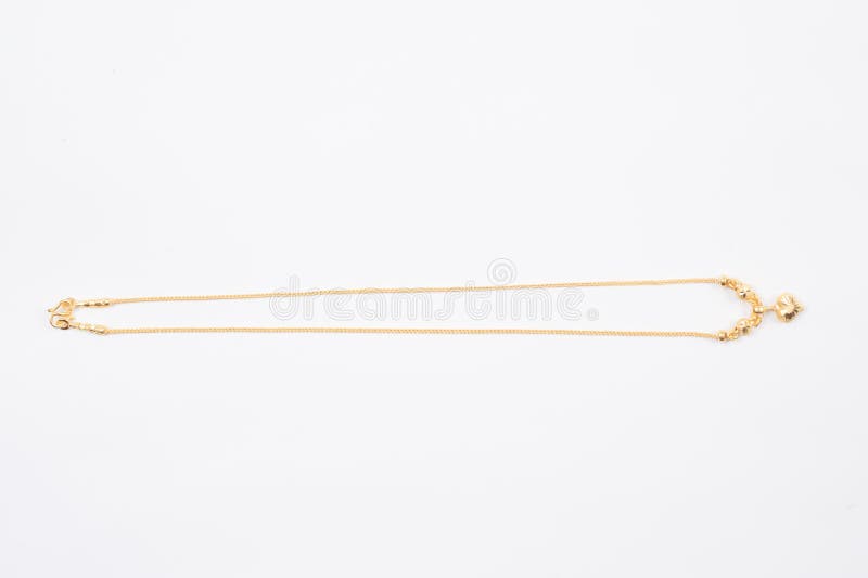 Gold Chain Necklace Isolated on White Background Stock Photo - Image of ...