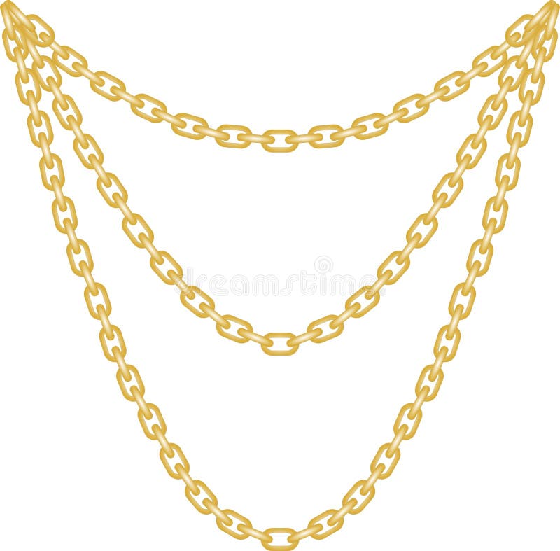 Chain Necklace Vintage Style Layer Stock Illustrations – 7 Chain ...