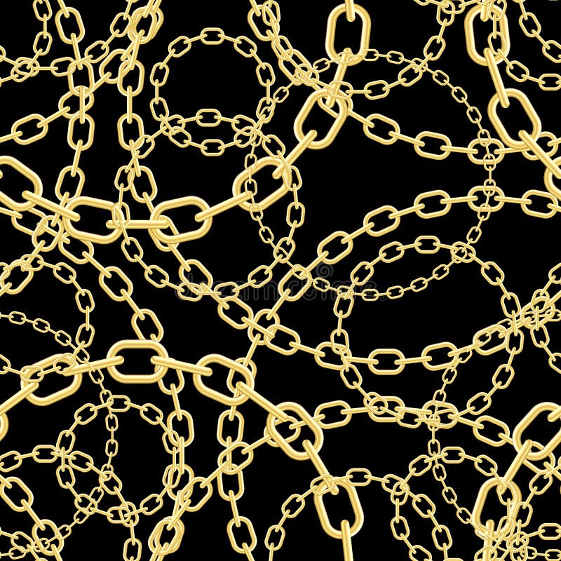 Seamless Pattern with Golden Chains. Beautiful Jewelry Precious ...