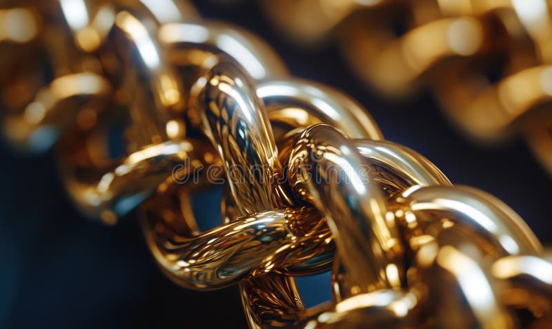A Gold Chain with a Shiny, Reflective Surface Stock Illustration ...