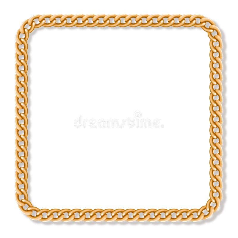 Gold Chain in the Shape of a Square Stock Vector - Illustration of ...