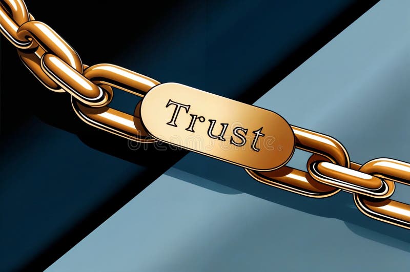 A Gold Chain with the Text Word Trust in a Stylized Font Stock ...