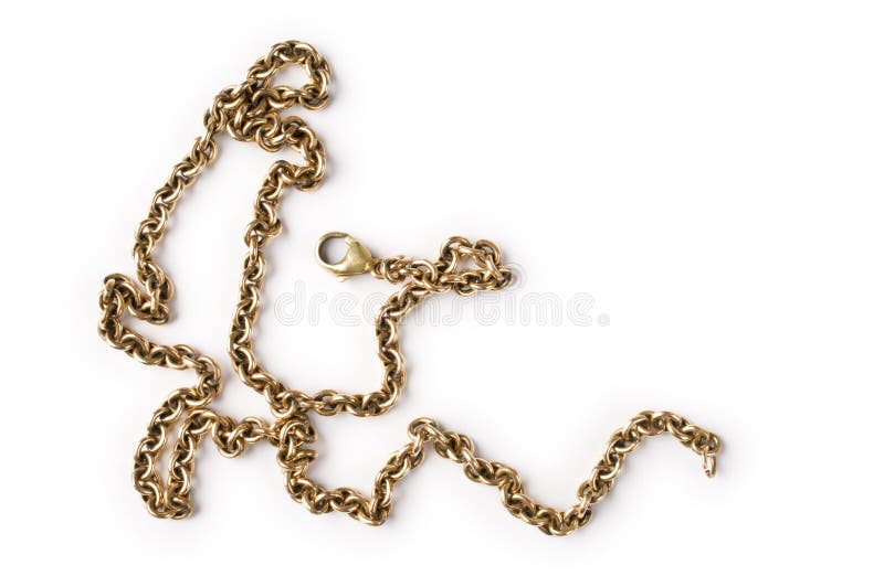 Gold Chain on White Background Stock Image - Image of isolated, closeup ...