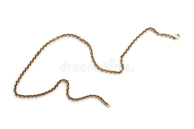 Gold Chain on White Background Stock Image - Image of isolated, closeup ...