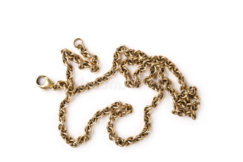 Gold Chain on White Background Stock Image - Image of isolated, closeup ...