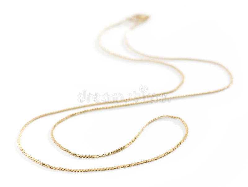 Gold Chain on White Background Stock Image - Image of background ...