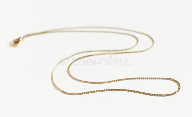 Gold Chain on White Background Stock Image - Image of background ...