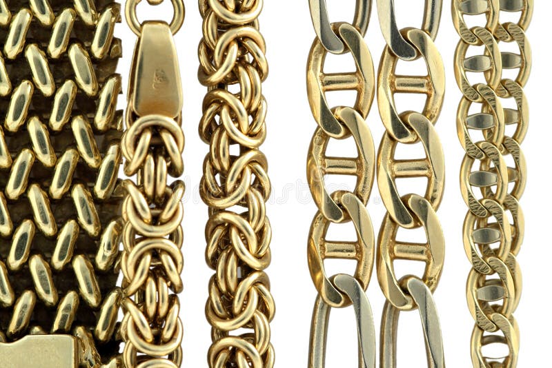 Line of gold chains stock image. Image of accessory, designed - 8361035