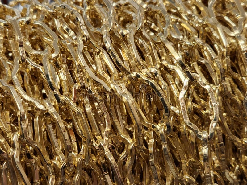 Gold Chains. Background of Gold Plated Chains Stock Image - Image of ...