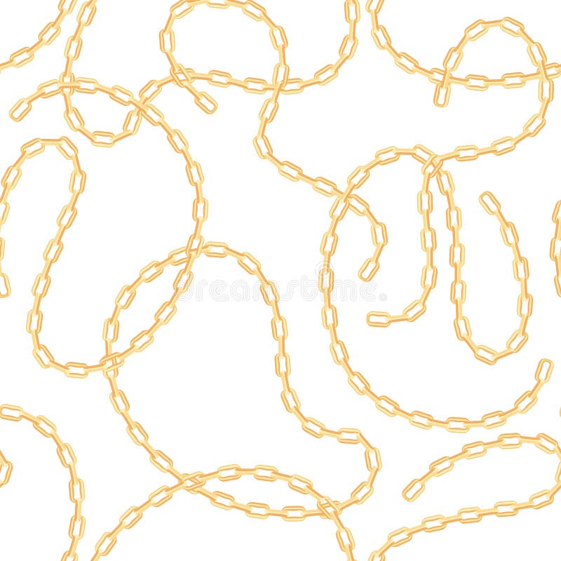 Gold Chains Background. Seamless Pattern with Jewelry Stock Vector ...