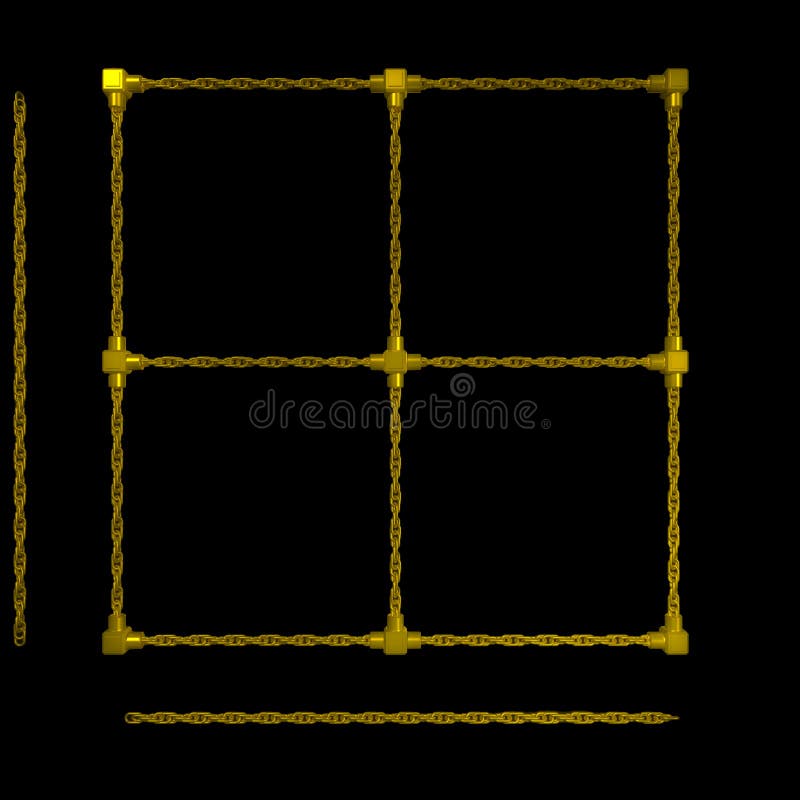 Gold Chains 3d Seamless Pattern. Modern Ornamental Luxury Grid ...