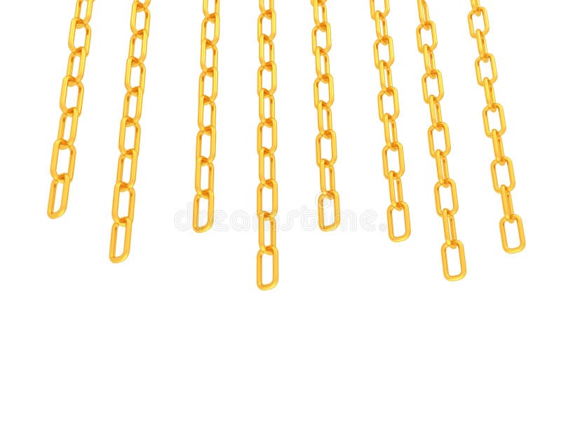 Gold Chains Isolated on White Stock Illustration - Illustration of ...