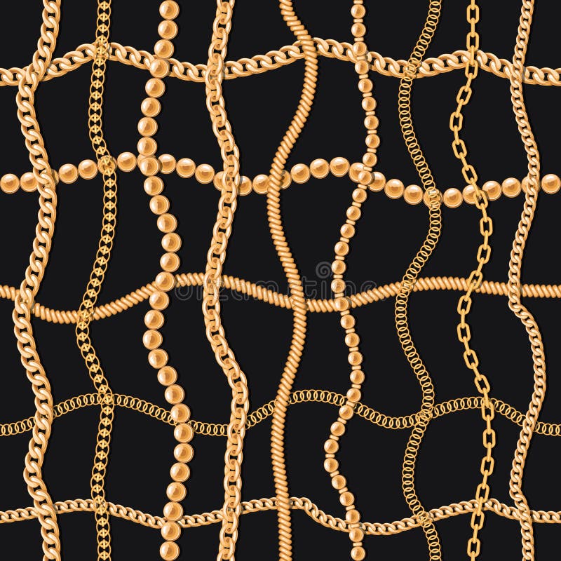 Gold Chains Luxury Seamless Pattern. for Textile, Scarf, Cravat Design ...