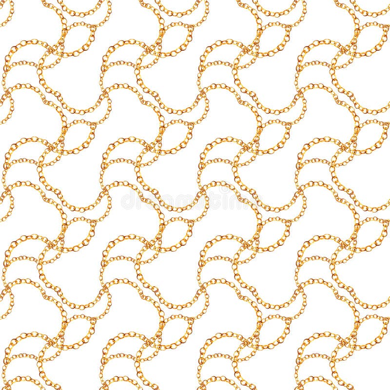 Gold Chains Seamless Pattern. Jewelry Background. Luxury Illustration ...