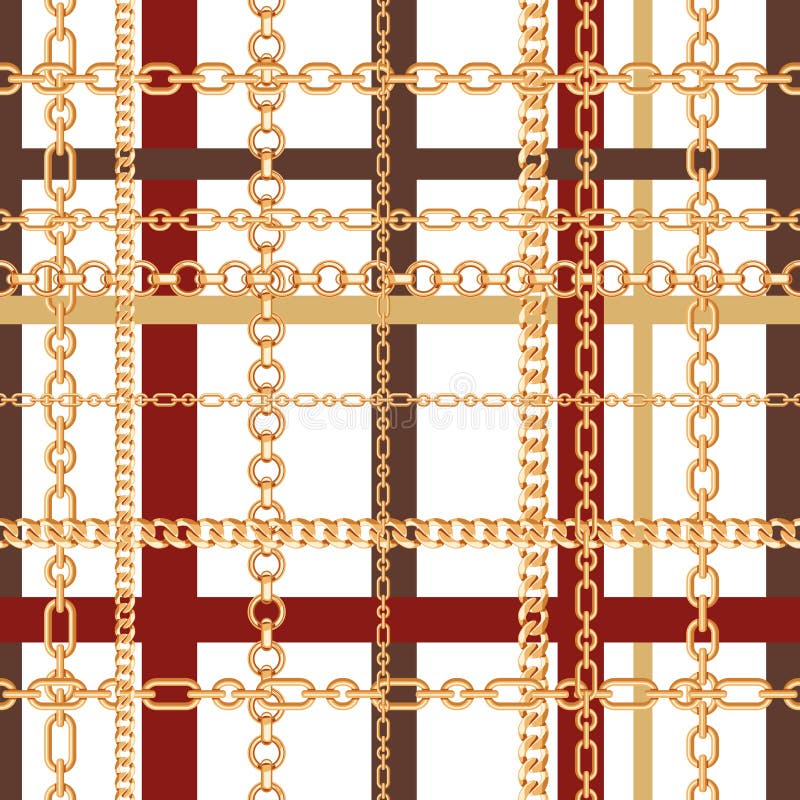 Gold Chains Tartan Seamless Pattern. Vector Illustration Stock Vector ...