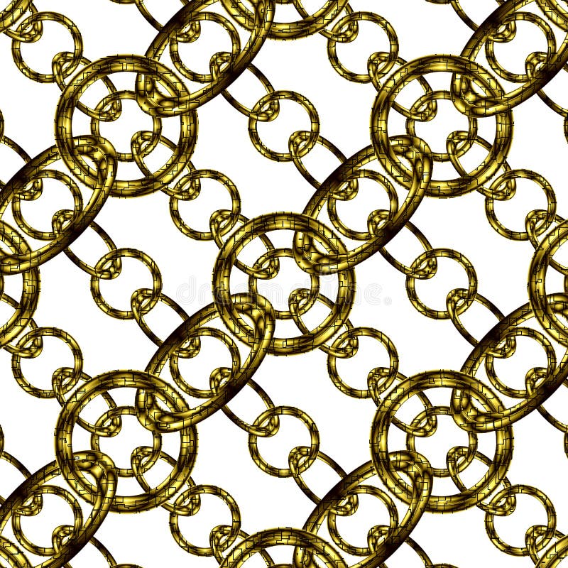 Gold Links, Chain Frame, Border - Isolated Over White Stock ...