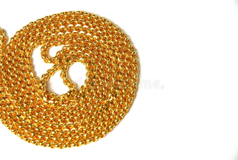 Gold Chains on White Background Stock Photo - Image of bright, chains ...