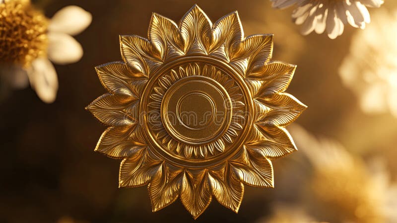 A Gold Chakra Emblem Styled with Subtle Shadows, Representing Republic ...