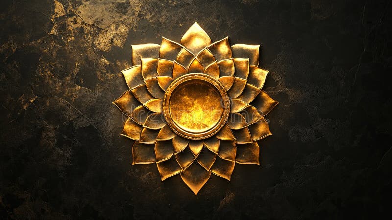 A Gold Chakra Emblem Styled with Subtle Shadows, Representing Republic ...