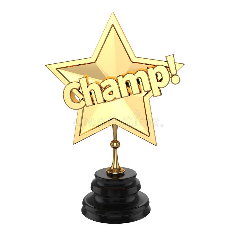 Gold champ award or trophy stock illustration. Illustration of award ...