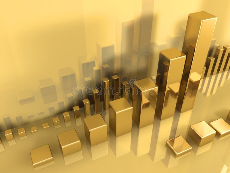 Gold Chart stock illustration. Illustration of render - 13678791