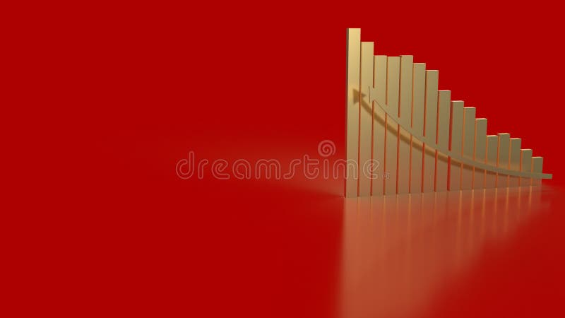 The Gold Chart and Arrow for Business Concept 3d Rendering Stock ...