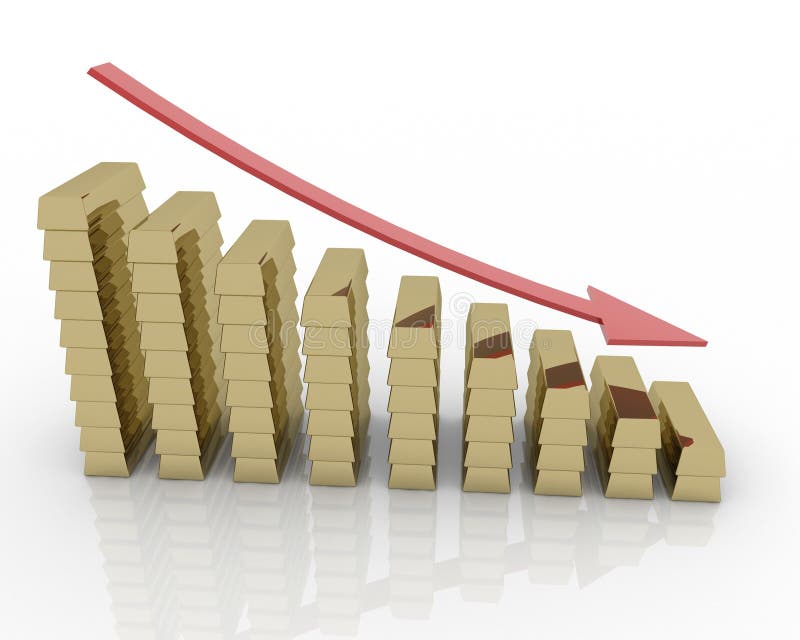 Gold Chart for Trading and Exchange, 3d Illustration Stock Illustration ...
