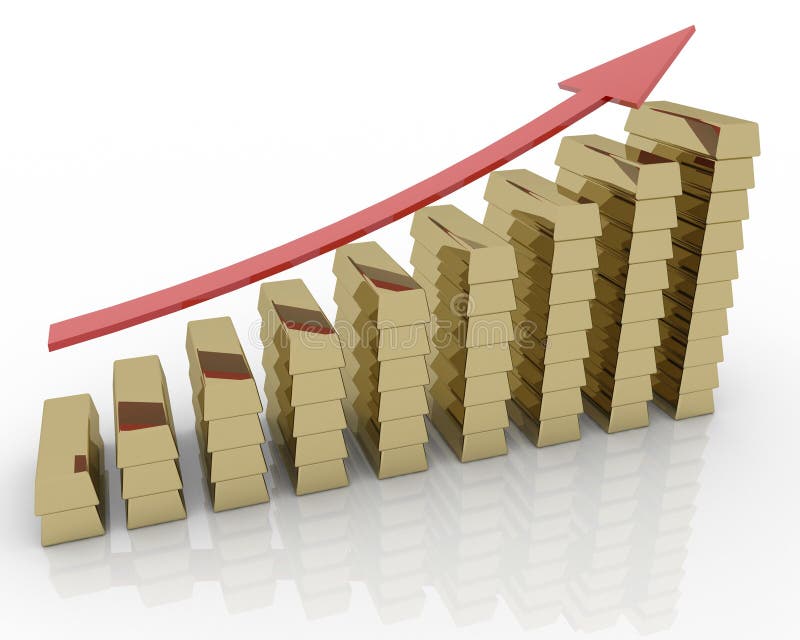 Gold Chart for Trading and Exchange, 3d Illustration Stock Illustration ...