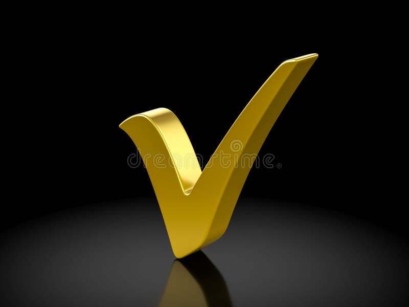 Gold check stock illustration. Illustration of tick, design - 17107362