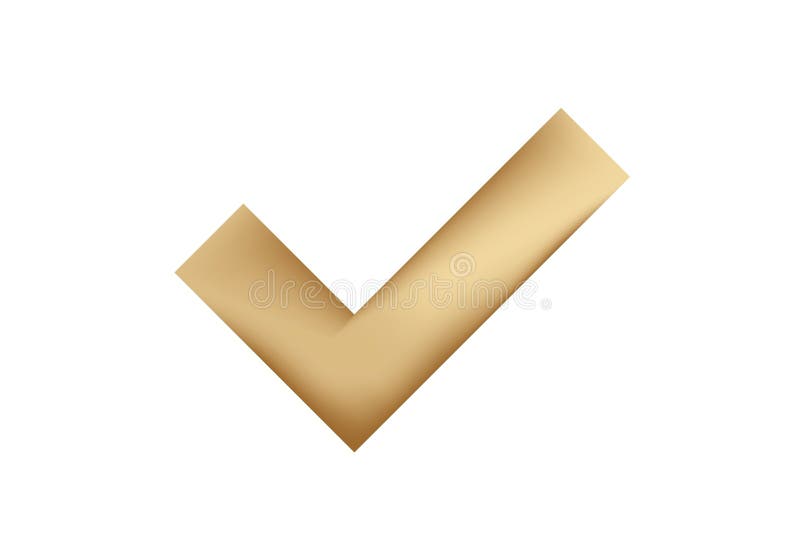 Gold Checkmark Icon for Approval and Success Stock Vector ...