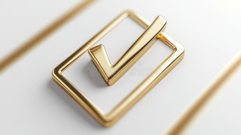 Gold Checkmark Symbol Representing Approval and Validation in a Modern ...