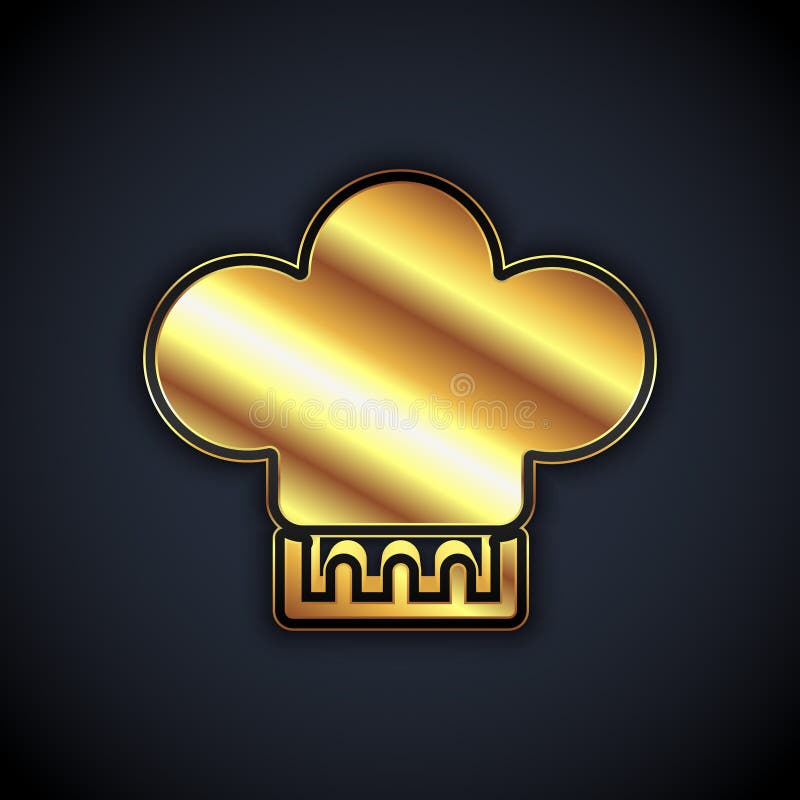 Gold Chef Hat on Hexagon Badge Template for Royal Restaurant or Show ...