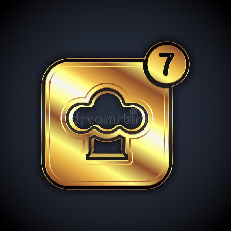 Gold Chef Hat Icon Isolated on White Background. Cooking Symbol. Cooks ...