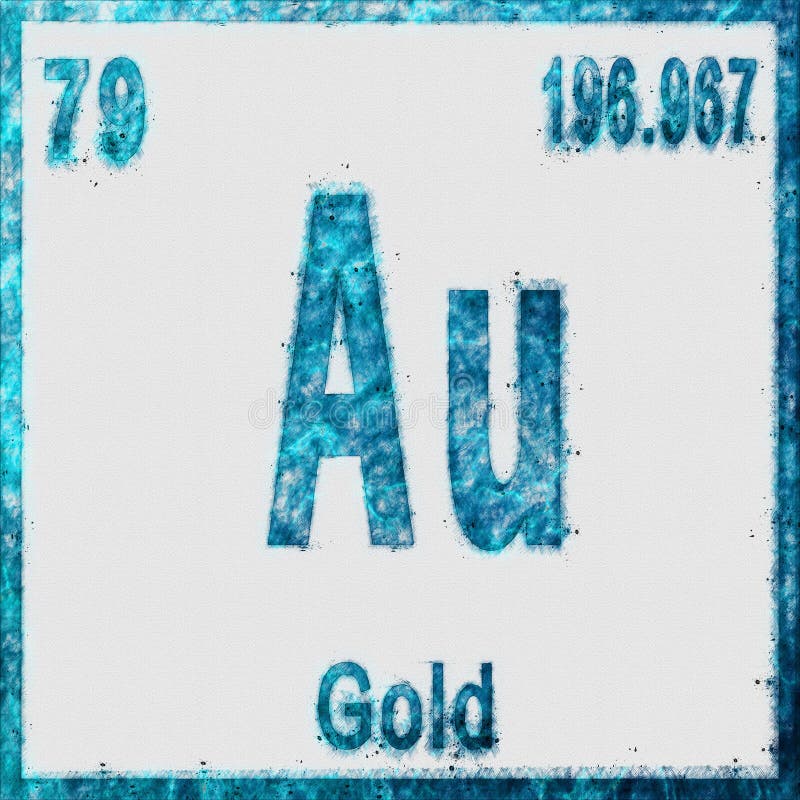 Gold Chemical Element Blue on White Stock Illustration - Illustration ...
