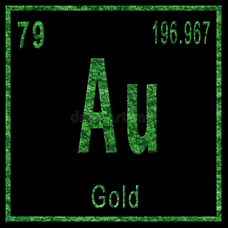 Gold Chemical Element, Green Edition Stock Illustration - Illustration ...