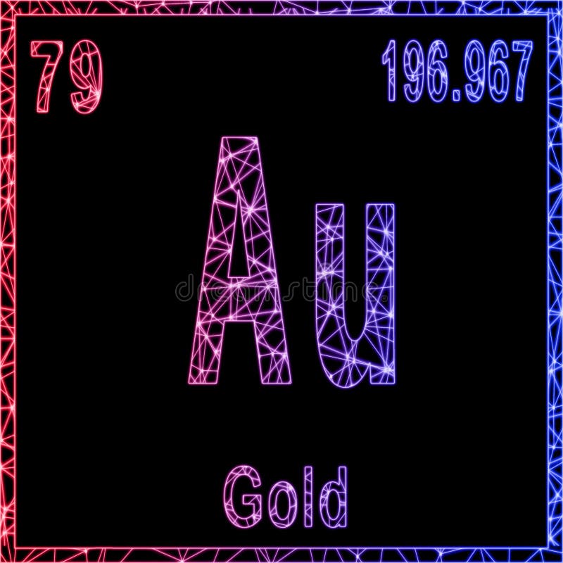 Gold Chemical Element, Sign with Atomic Number and Atomic Weight Stock ...