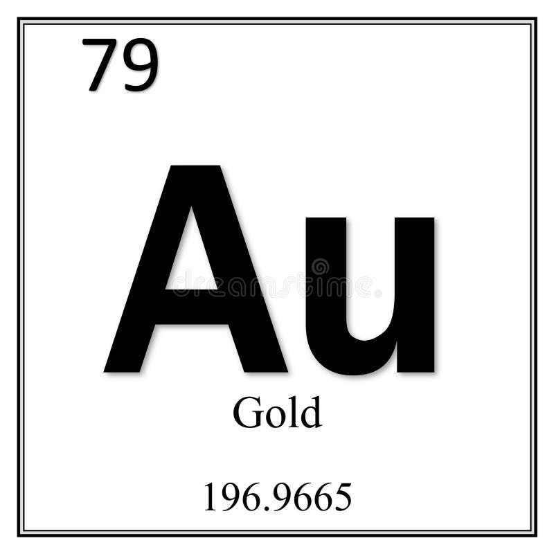 Gold Chemical Element Symbol on White Background Stock Illustration ...