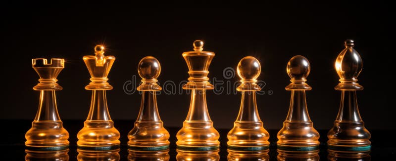 Gold Chess Pieces on a Dark Background Stock Photo - Image of gold ...
