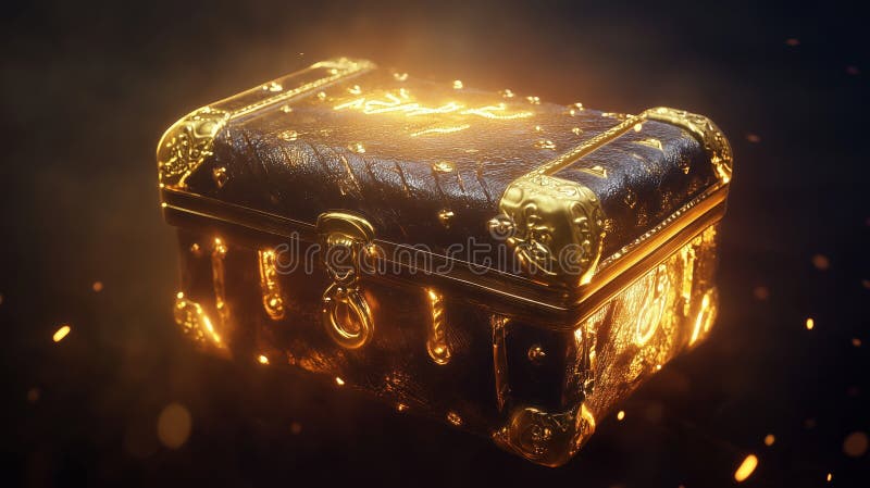 Gold chest stock photo. Image of necklace, surprise - 357263606