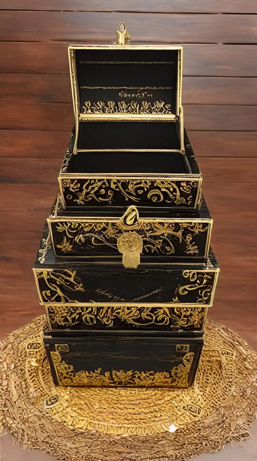Gold Chest Illustration Artificial Intelligence Artwork Generated Stock ...