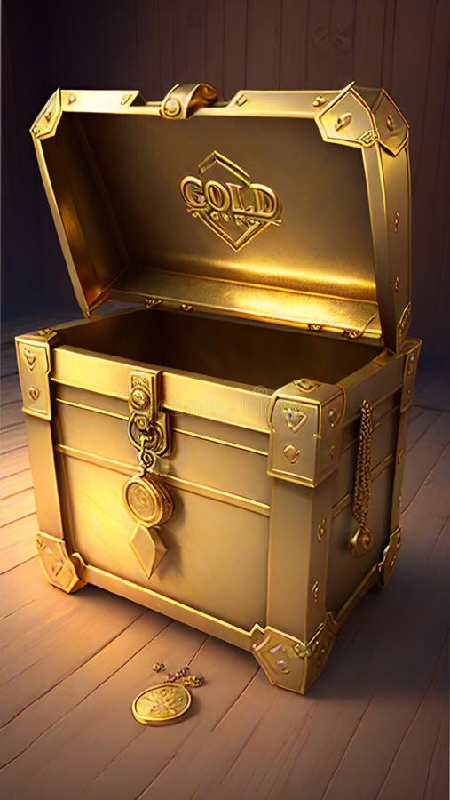 Gold Chest Illustration Artificial Intelligence Artwork Generated Stock ...