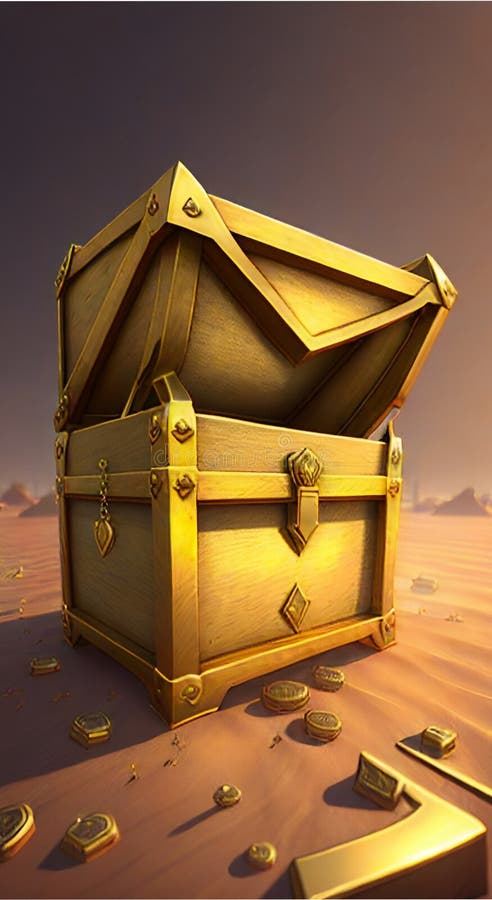 Gold Chest Illustration Artificial Intelligence Artwork Generated Stock ...